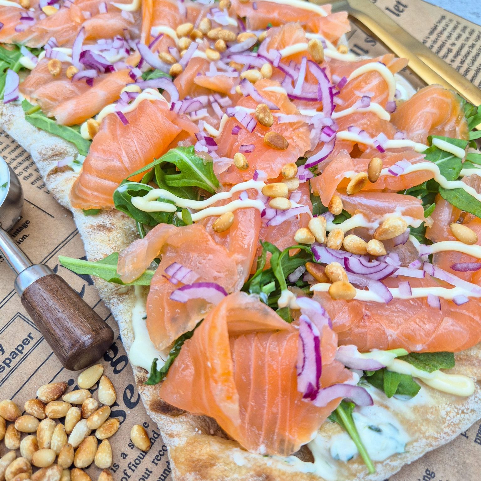 Pinsa Gerookte Zalm - Koken met liefde