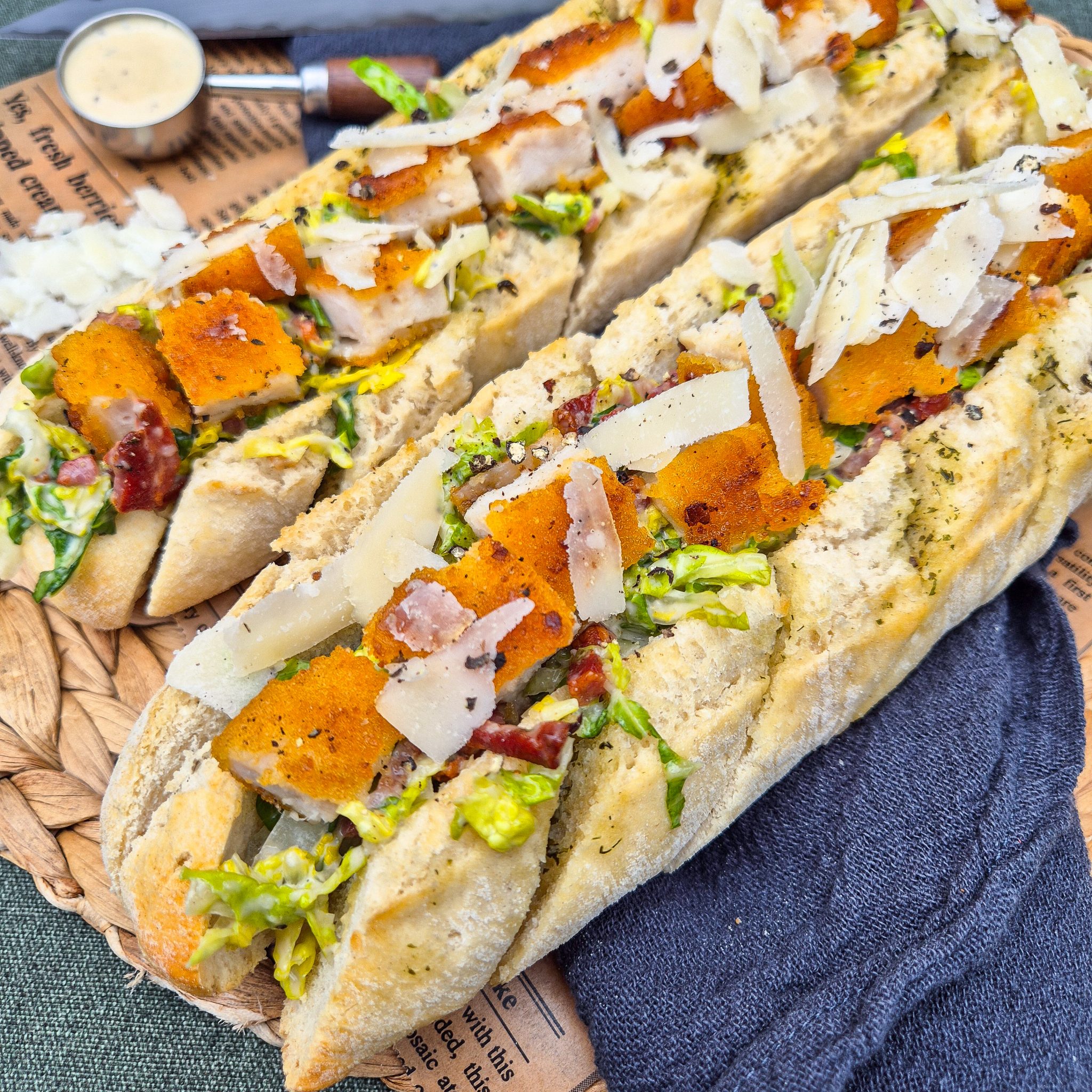 Stokbroodje kruidenboter met Caesar salade - Koken met liefde