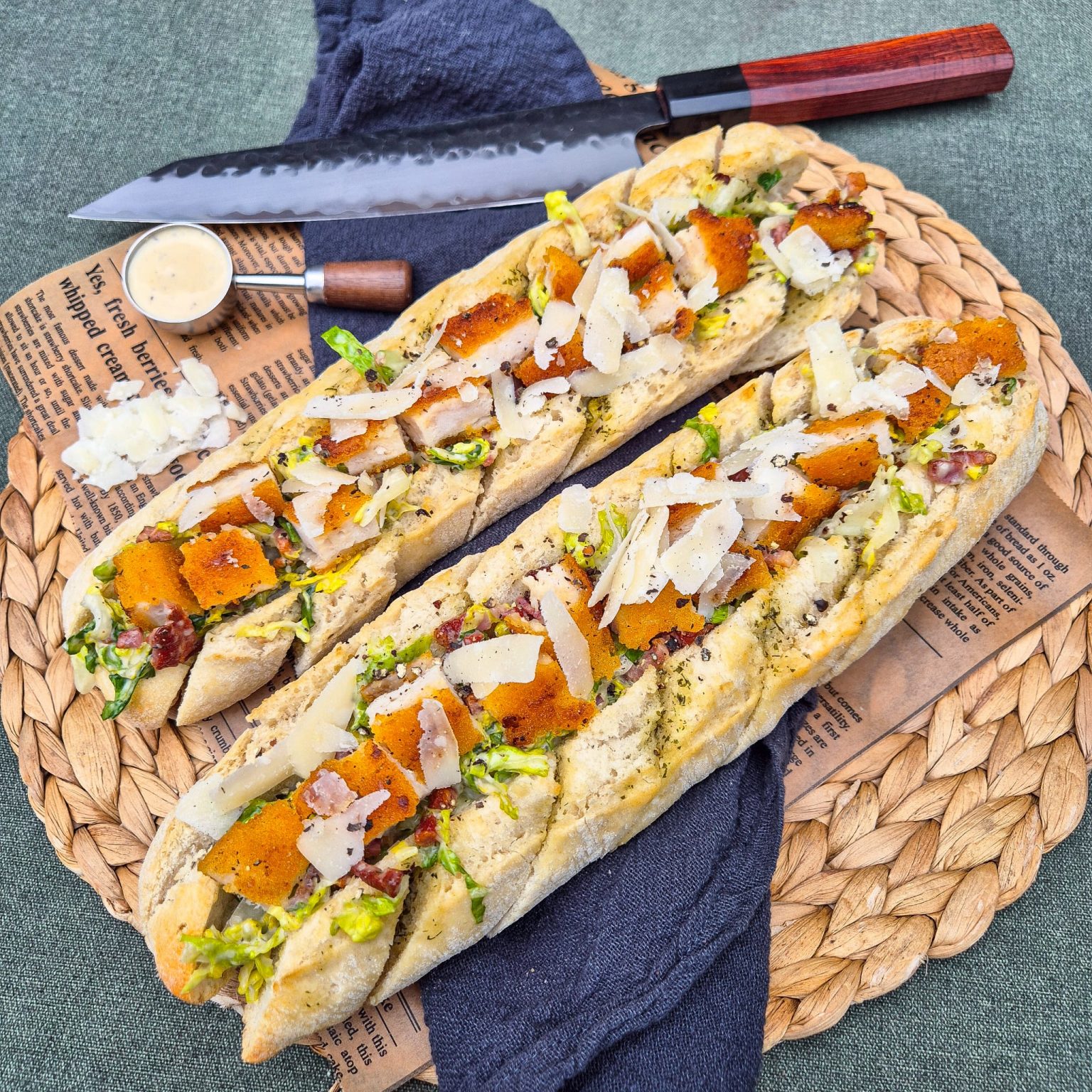 Stokbroodje kruidenboter met Caesar salade - Koken met liefde